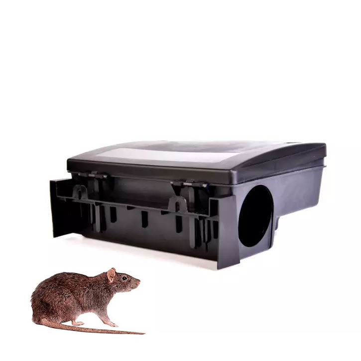 Black Sustainable Pest Control Rodent Mouse Bait Station with Sticky Trap
